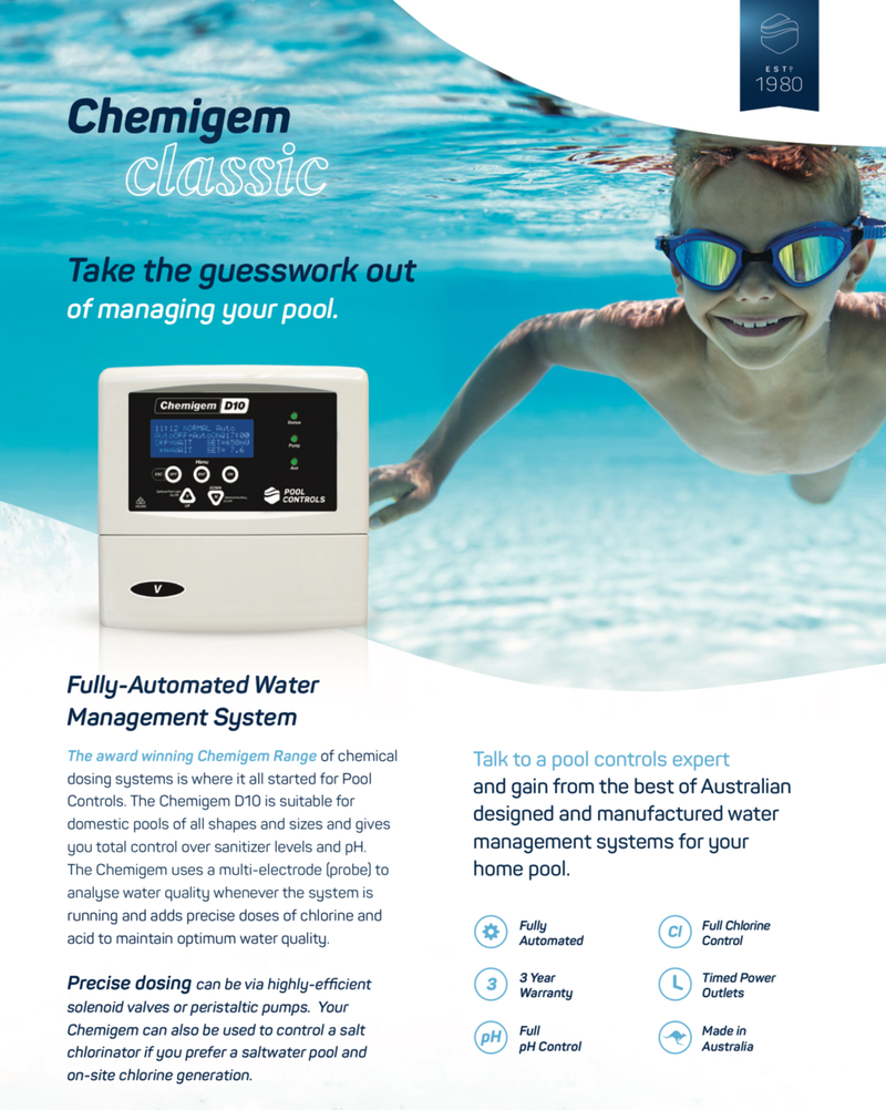 Pool Controls Chemigem D10 Dual Valve | Premium Pool Equipment